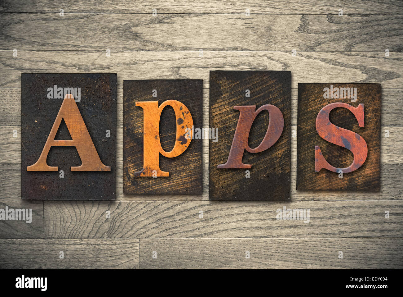 The word "APPS" written in wooden letterpress type Stock Photo - Alamy