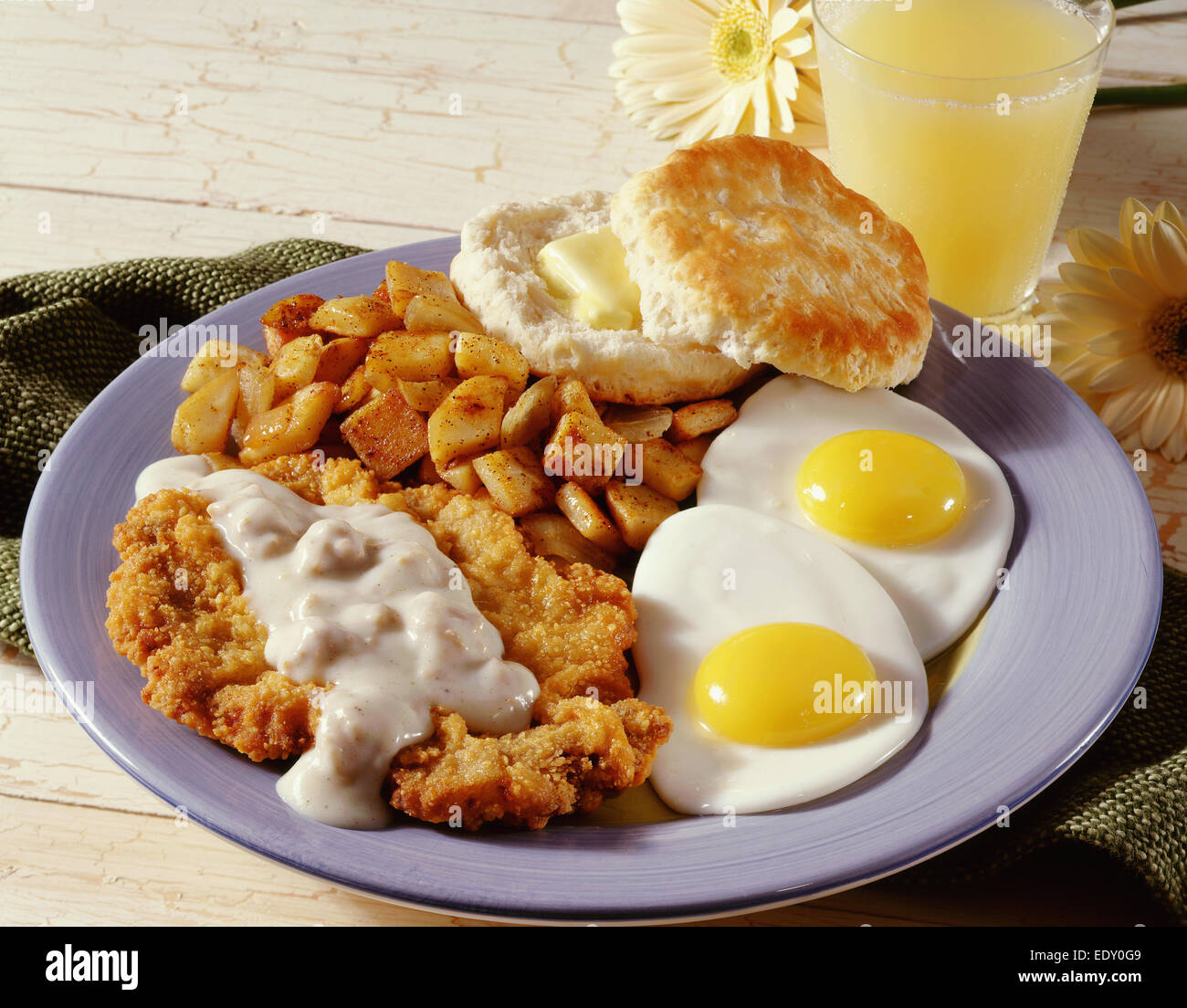 Fried potatoes eggs chicken hi-res stock photography and images - Alamy