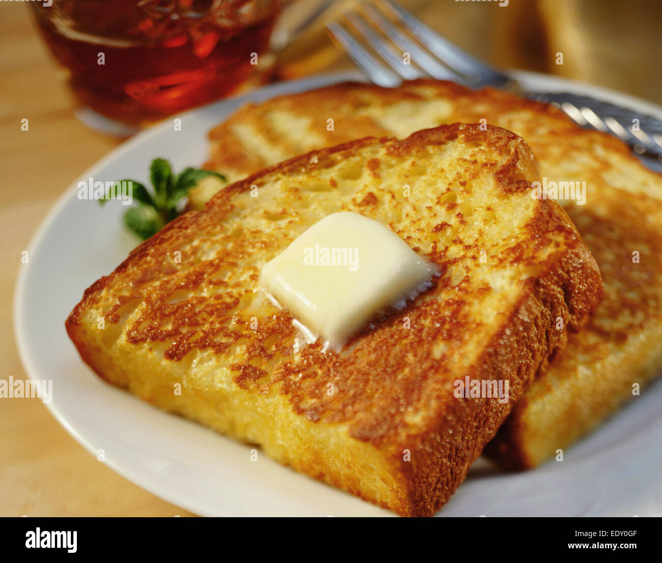 Buttered French Toast Breakfast Stock Photo - Alamy