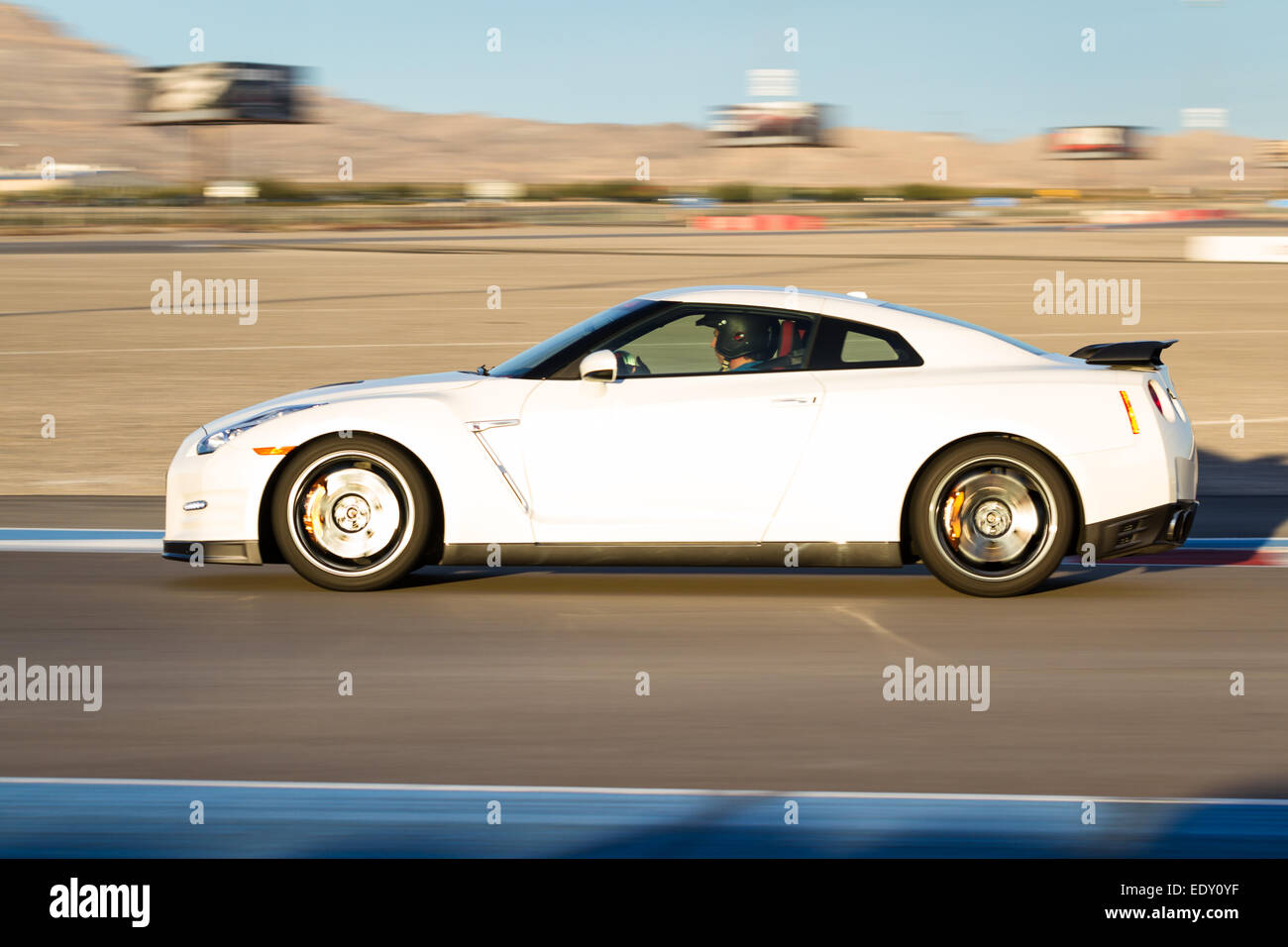 Las Vegas Nevada - December 09 : Nissan GTR going around the track at ...