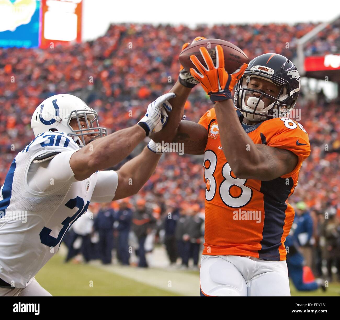 Denver, Colorado, USA. 11th Jan, 2015. Broncos WR DEMARYIUS THOMAS ... Denver, Colorado, USA. 11th Jan, 2015. Broncos WR DEMARYIUS THOMAS ...