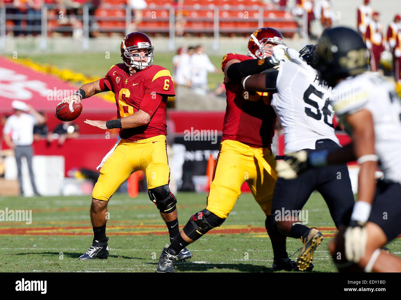 October 18 2014 USC Trojans quarterback Cody Kessler #6 throws a pass ...