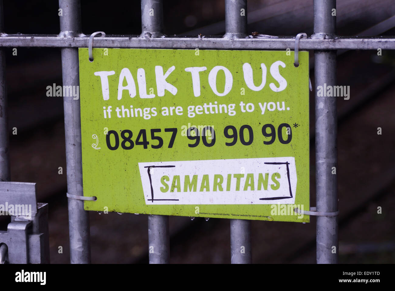 Samaritans phone number sign hi-res stock photography and images - Alamy