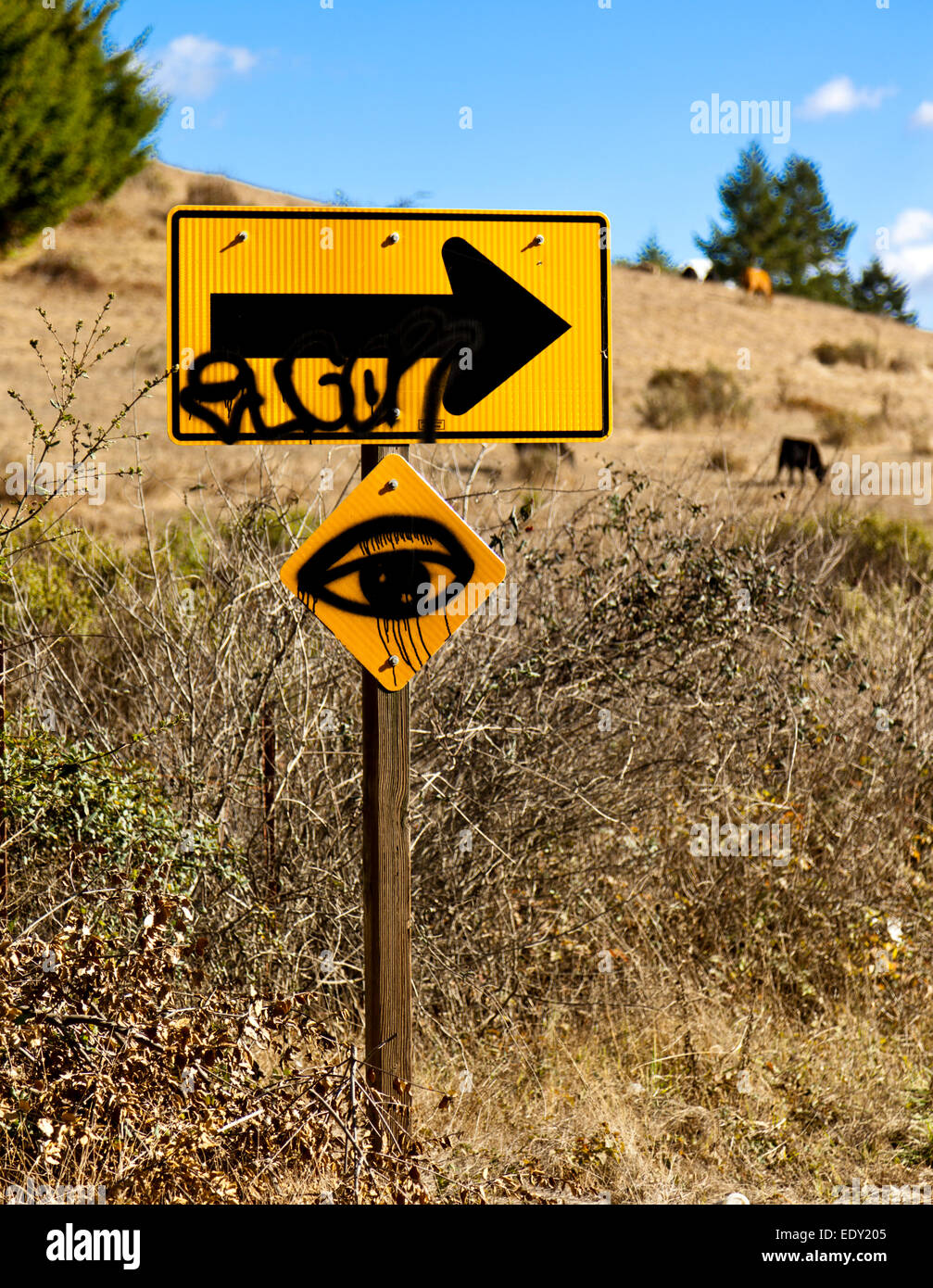 Graffiti on road sign hi-res stock photography and images - Alamy