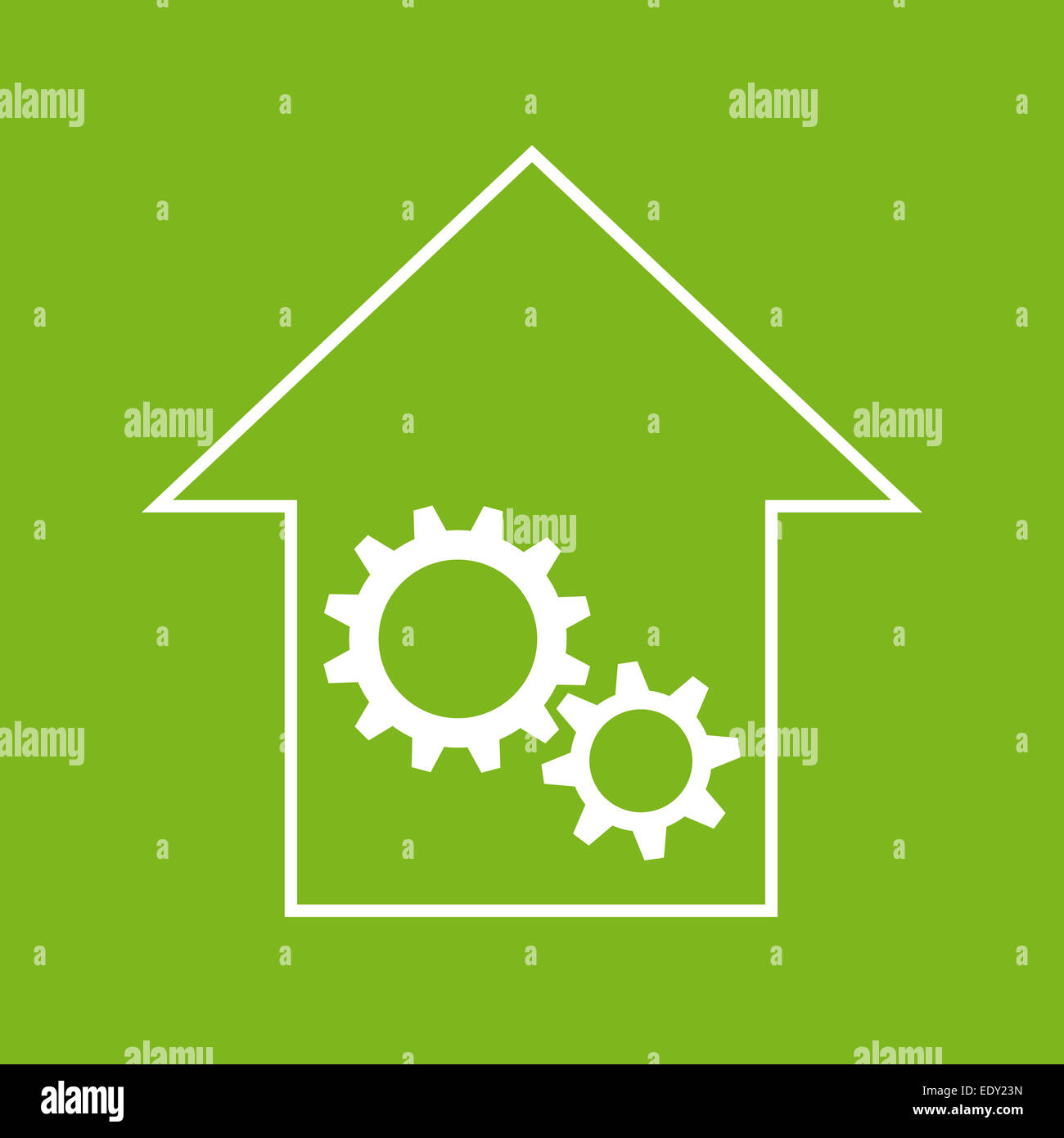 House home gear icon hi-res stock photography and images - Alamy