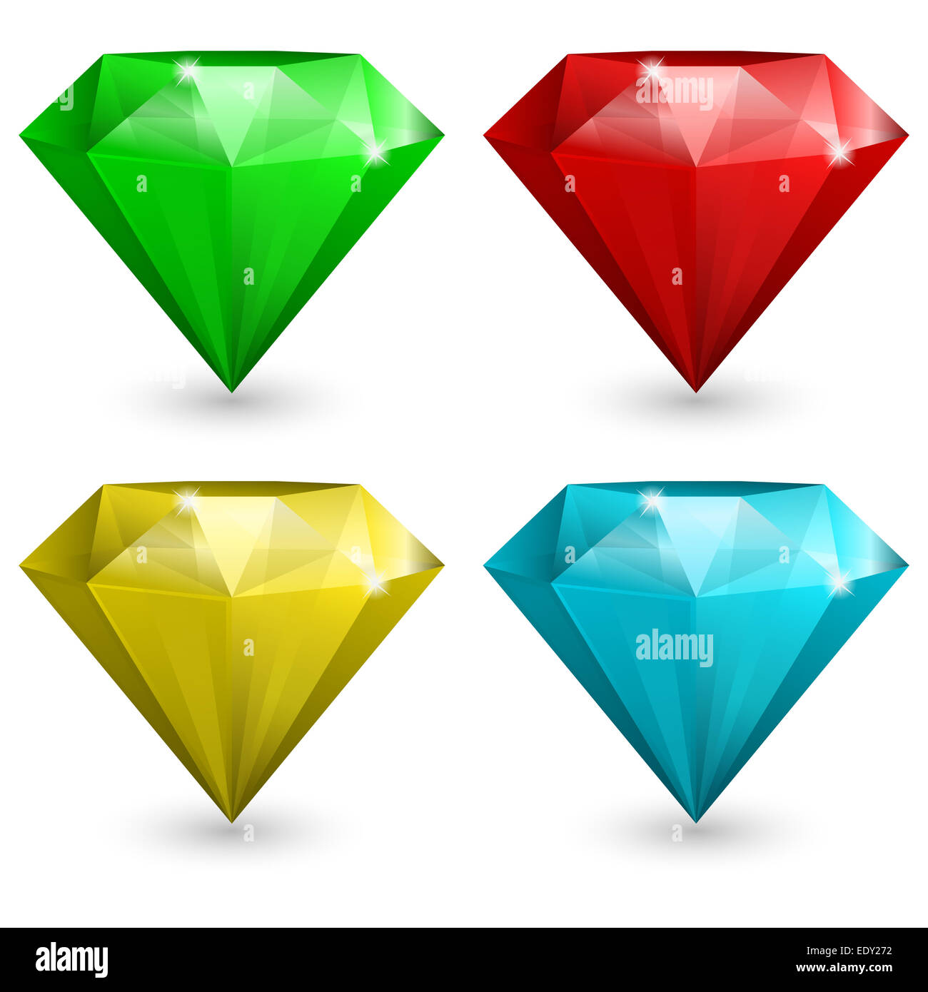 Vector illustration of Set of gems in different color Stock Photo - Alamy