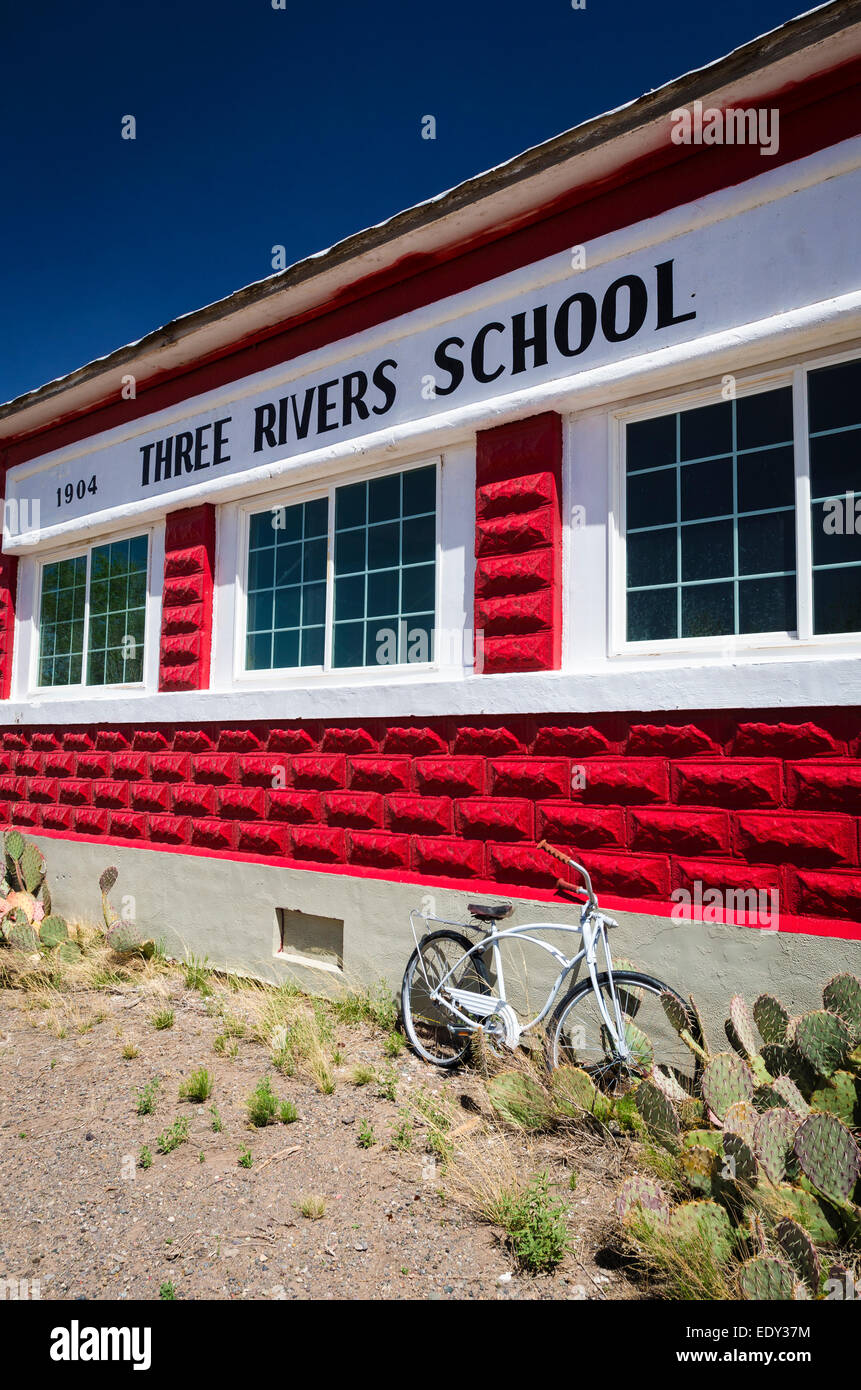 The historic red brick Three Rivers Schoolhouse, Three Rivers, New ...