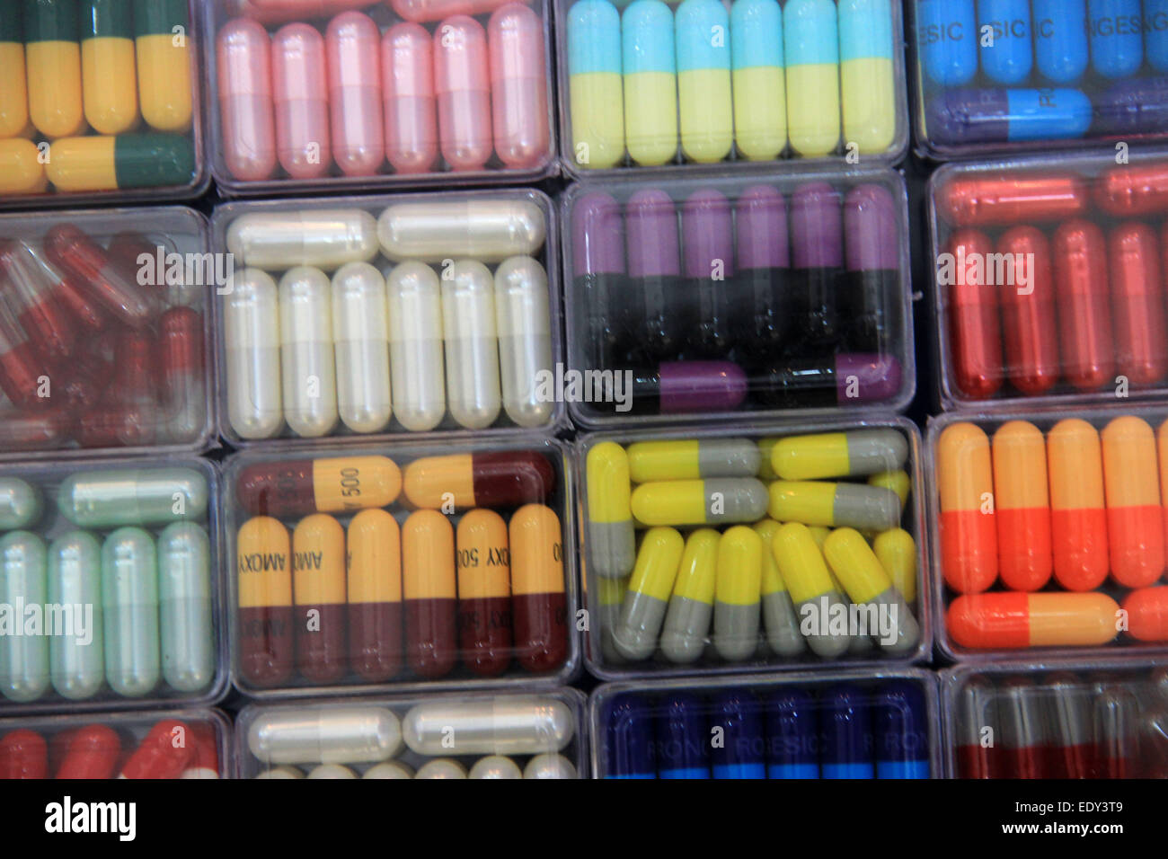 Colorful capsule medicine Stock Photo - Alamy