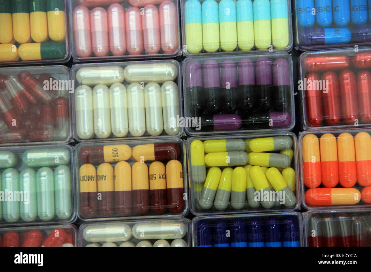 Colorful capsule medicine Stock Photo - Alamy
