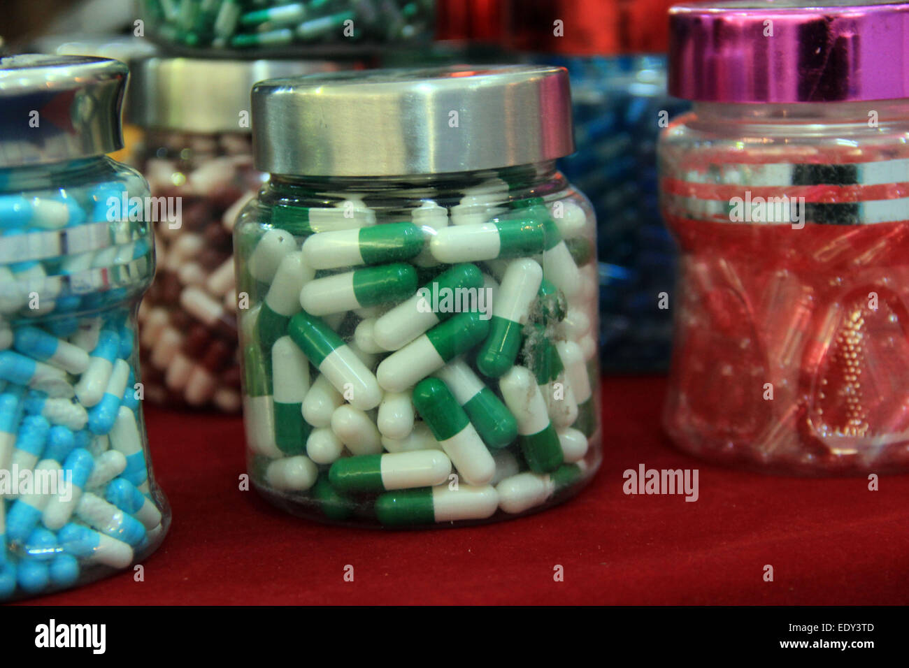 Colorful capsule medicine Stock Photo - Alamy