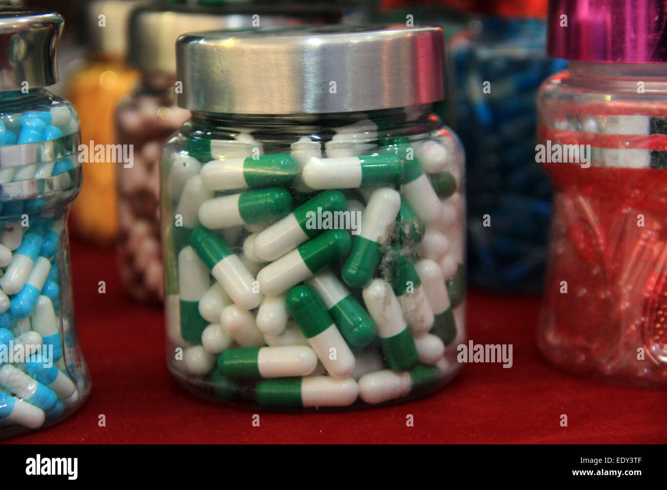 Colorful capsule medicine Stock Photo - Alamy