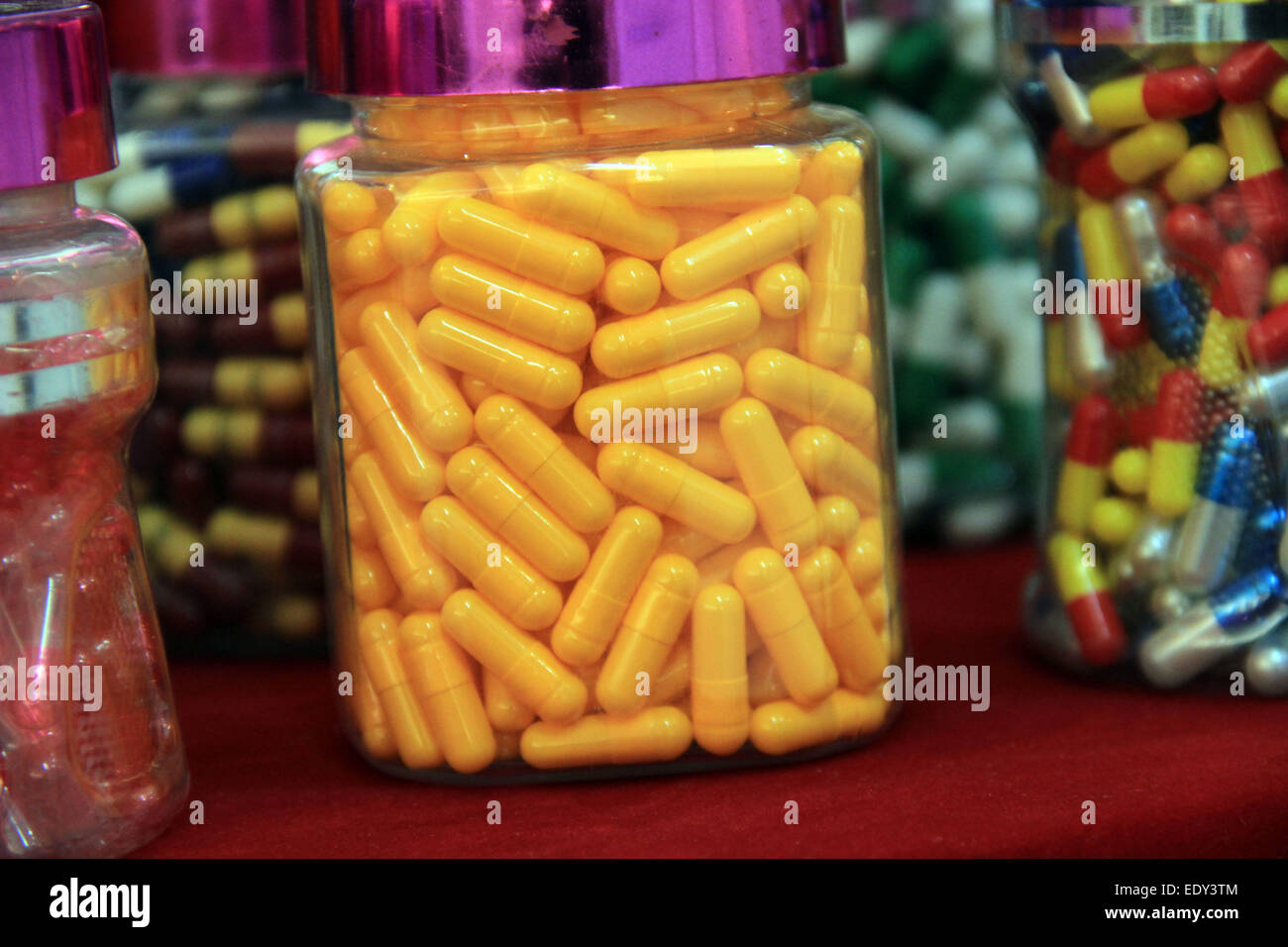 Colorful capsule medicine Stock Photo - Alamy