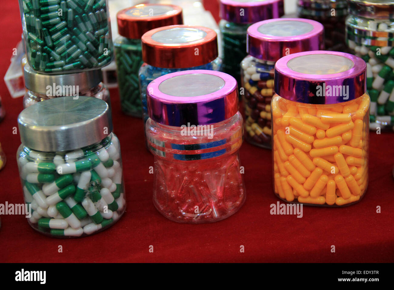 Colorful capsule medicine Stock Photo - Alamy