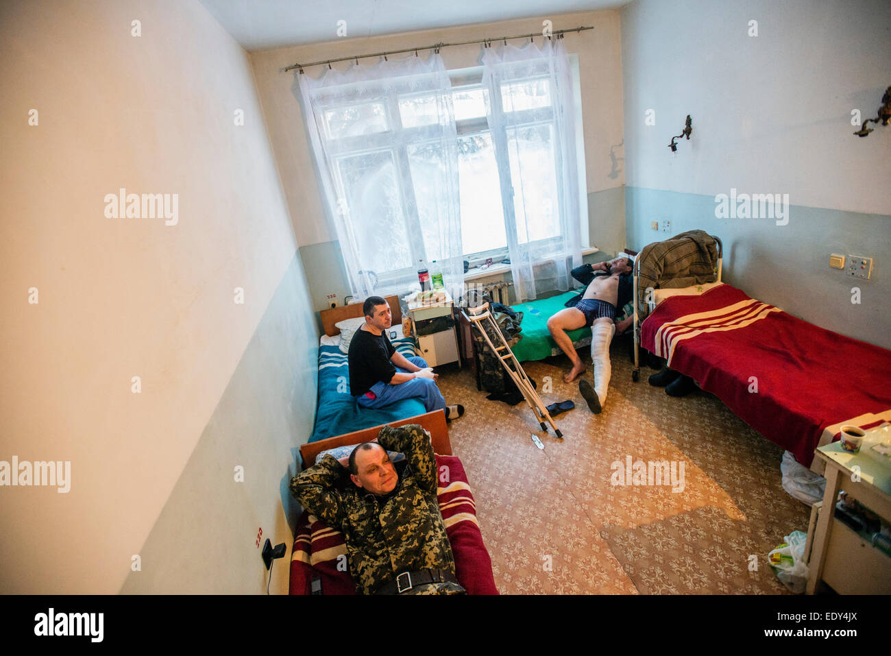 Hospital in Kurahove town in ATO zone. Soldiers receive treatment in ...