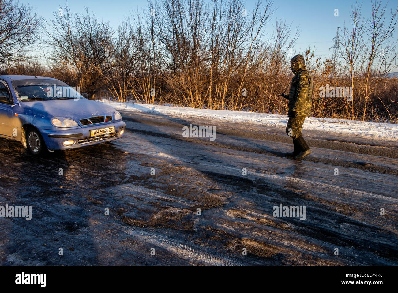 Ukrainian army checkpoint in hi-res stock photography and images - Alamy