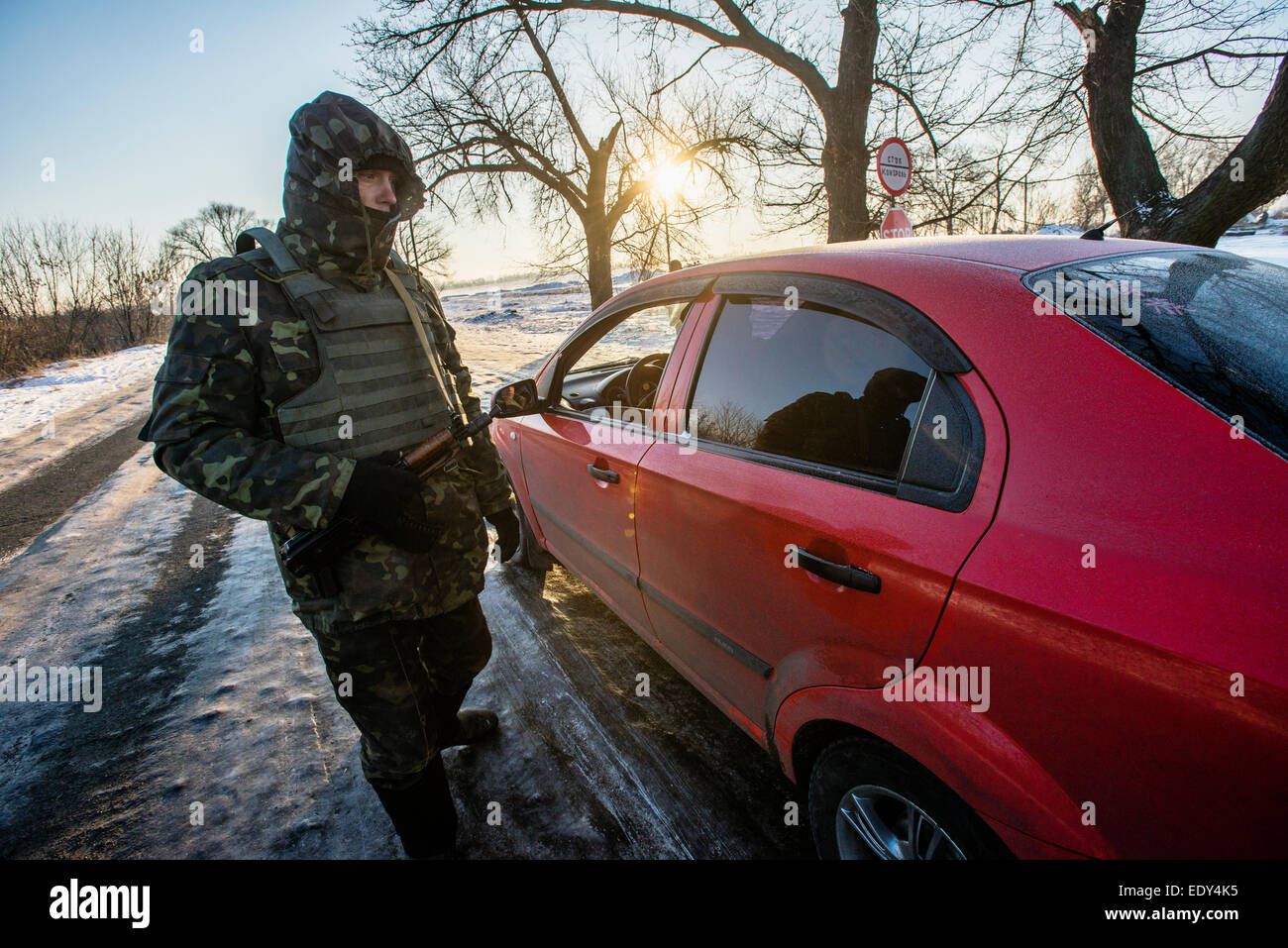 Ukrainian army checkpoint in hi-res stock photography and images - Alamy