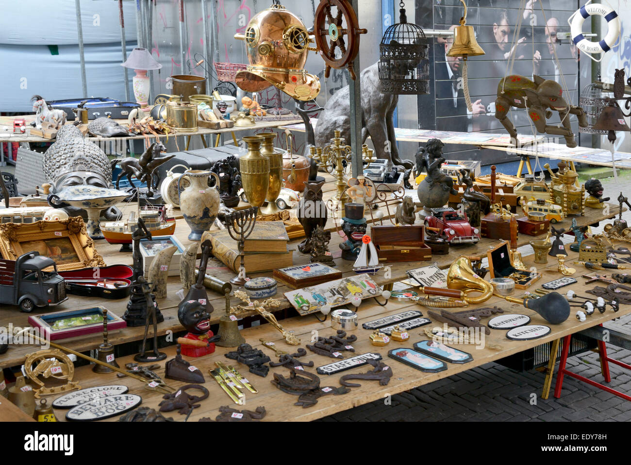 Market stall at Waterlooplein Market, Amsterdam, North Holland ...