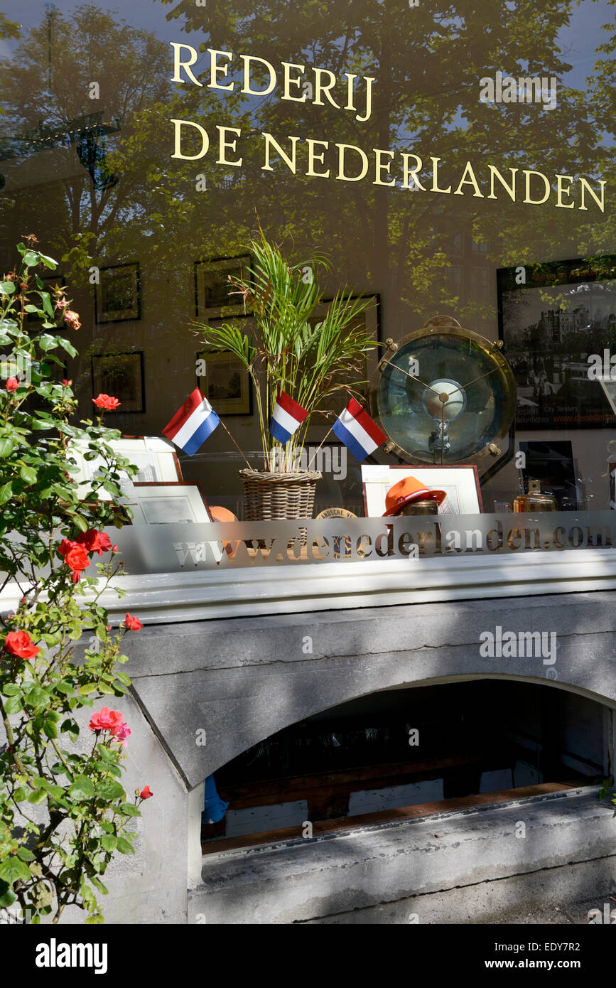 Antique shop window display, Singel, Amsterdam, North Holland ...