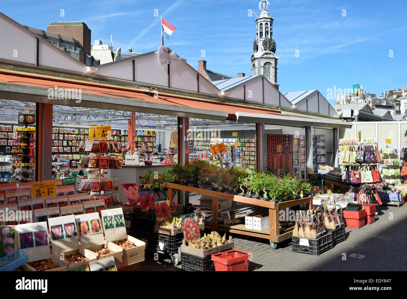 Displays of flower bulbs and flowers on the floating flower market ...