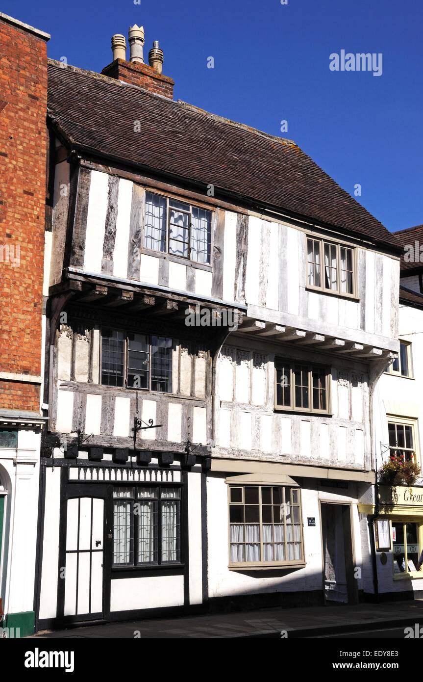 Old timbered buildings along Church Street, Tewkesbury, Gloucestershire ...