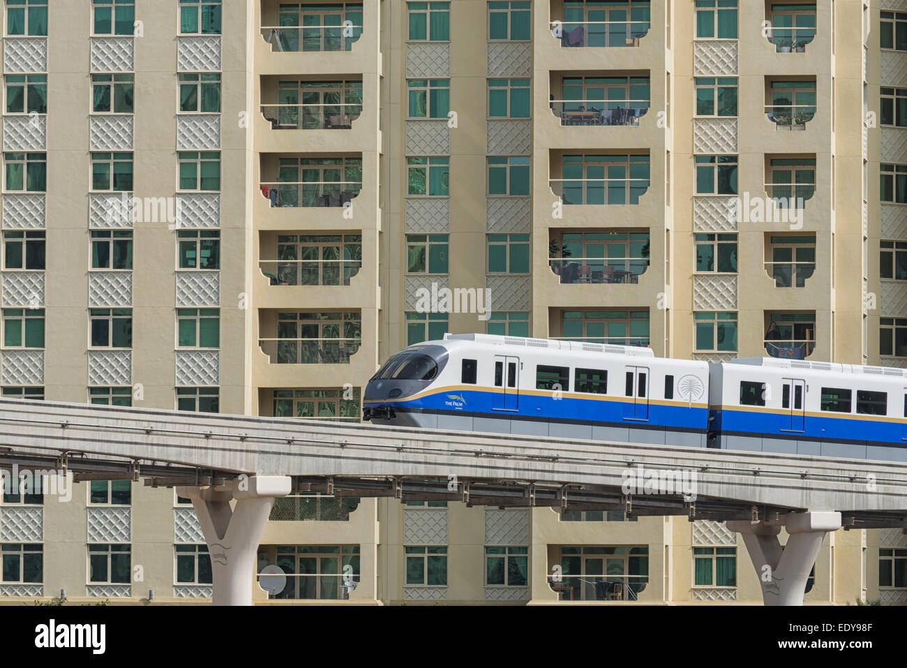 Palm Jumeirah Monorail in Dubai, UAE Stock Photo - Alamy