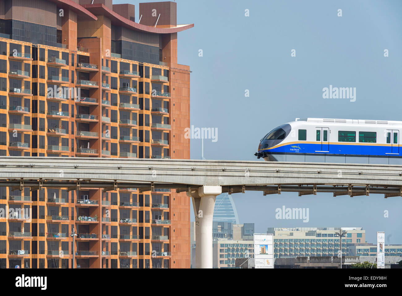 Palm Jumeirah Monorail in Dubai, UAE Stock Photo - Alamy