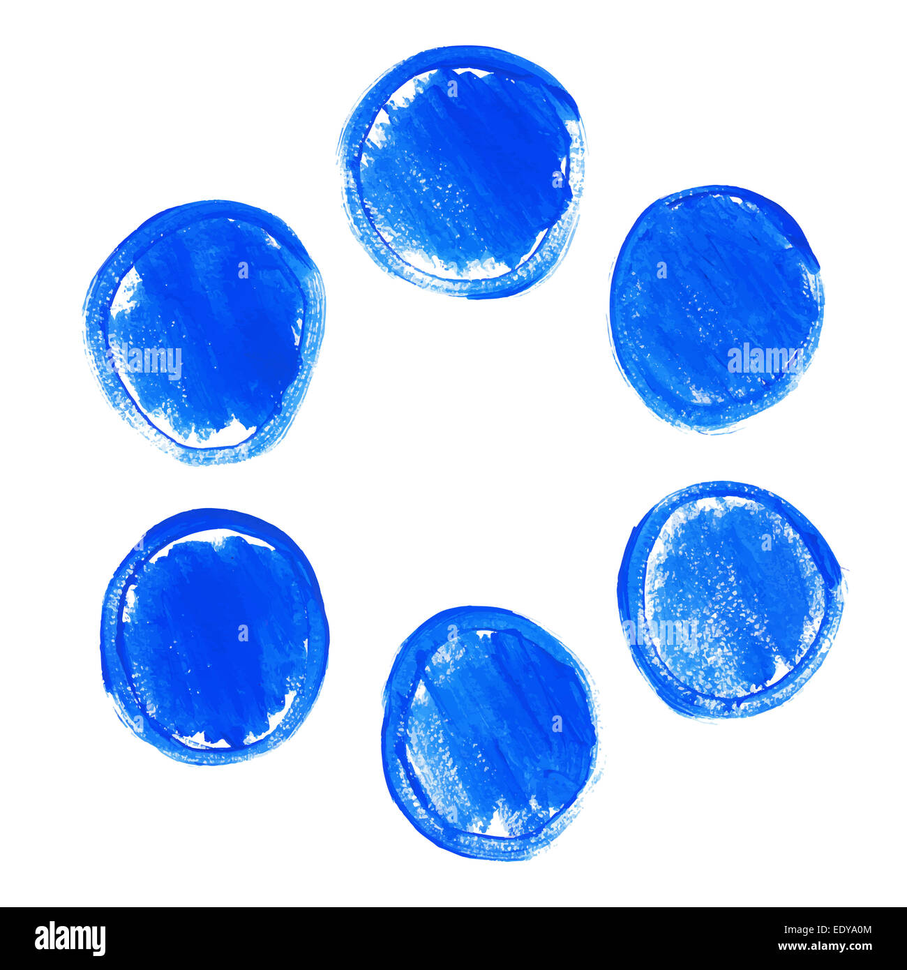 Set of blue acrylic round stains Stock Photo - Alamy