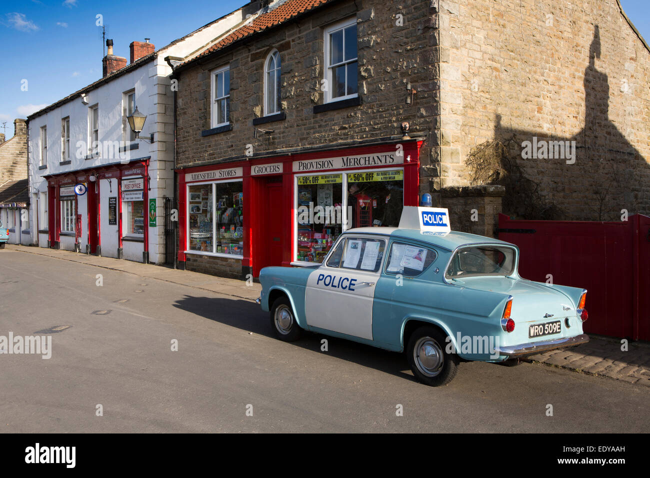 UK, England, Yorkshire, Goathland, Police livery Ford Anglia at ...