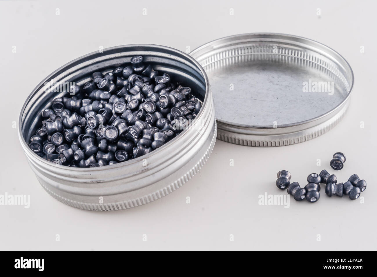 Box of airgun pellets on plain white background Stock Photo - Alamy