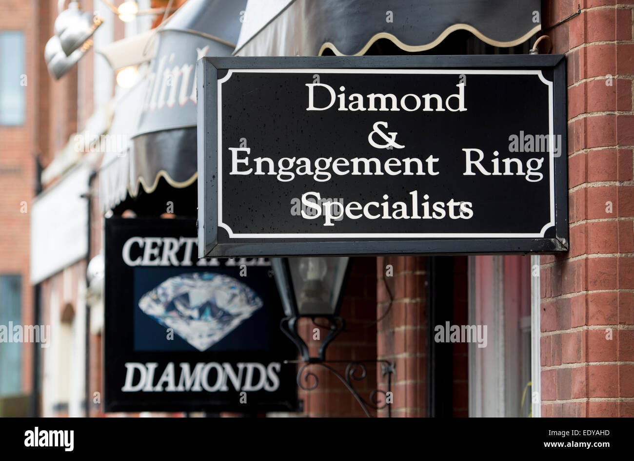 Shop signs in the Jewellery Quarter, Birmingham, UK Stock Photo - Alamy