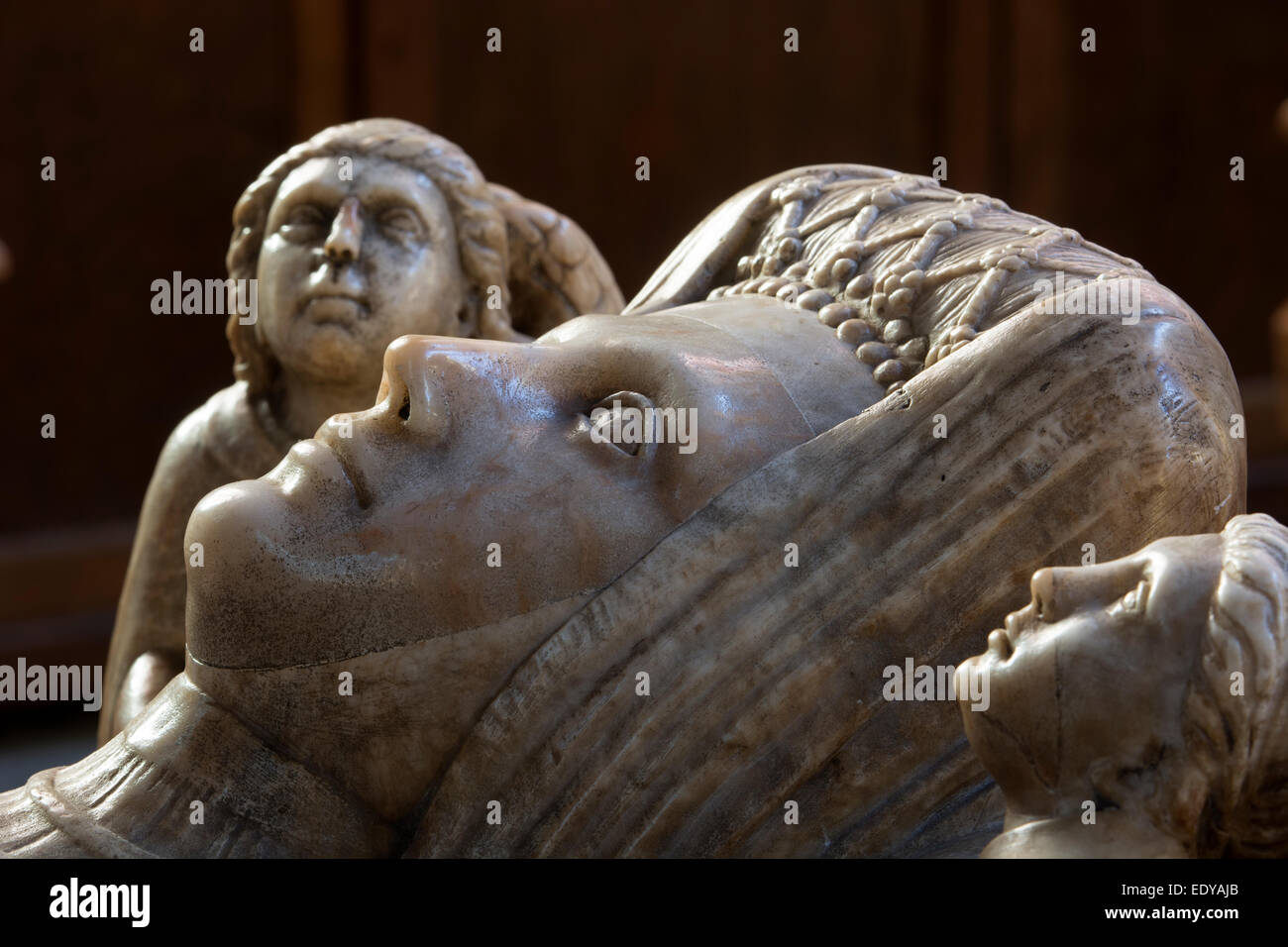 14th century alabaster tomb, St. Mary`s Church, Melton Mowbray ...