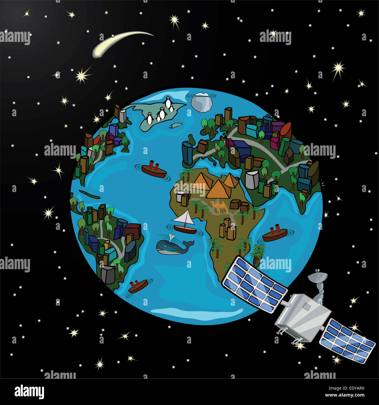 Vector illustration symbolizing global communication. Illustration ...