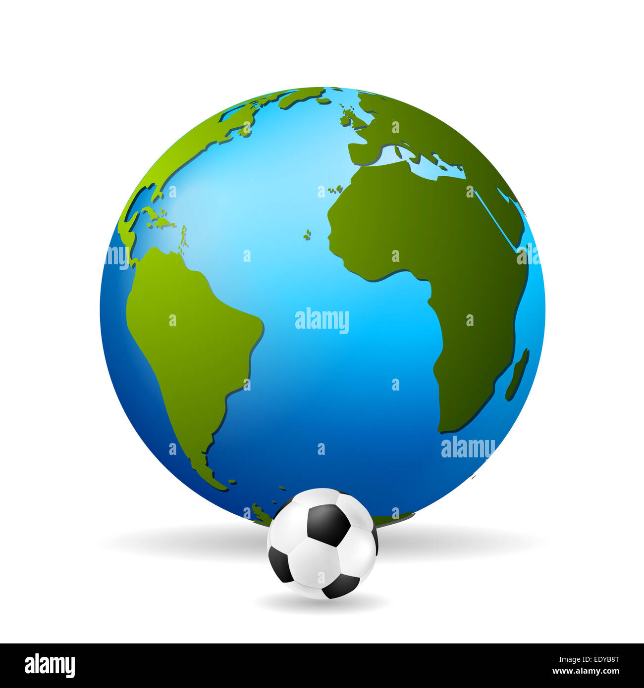 Concept soccer vector background with earth globe Stock Photo - Alamy