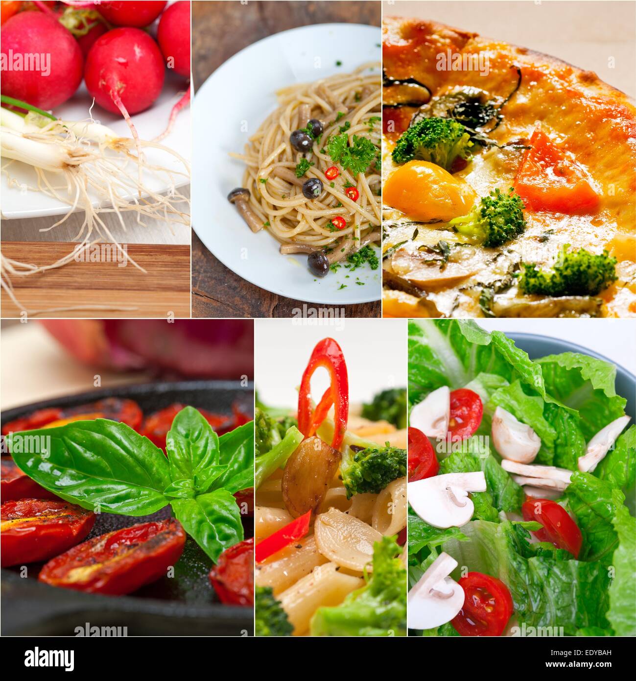 healthy Vegetarian vegan food collage nested on white frame Stock Photo ...