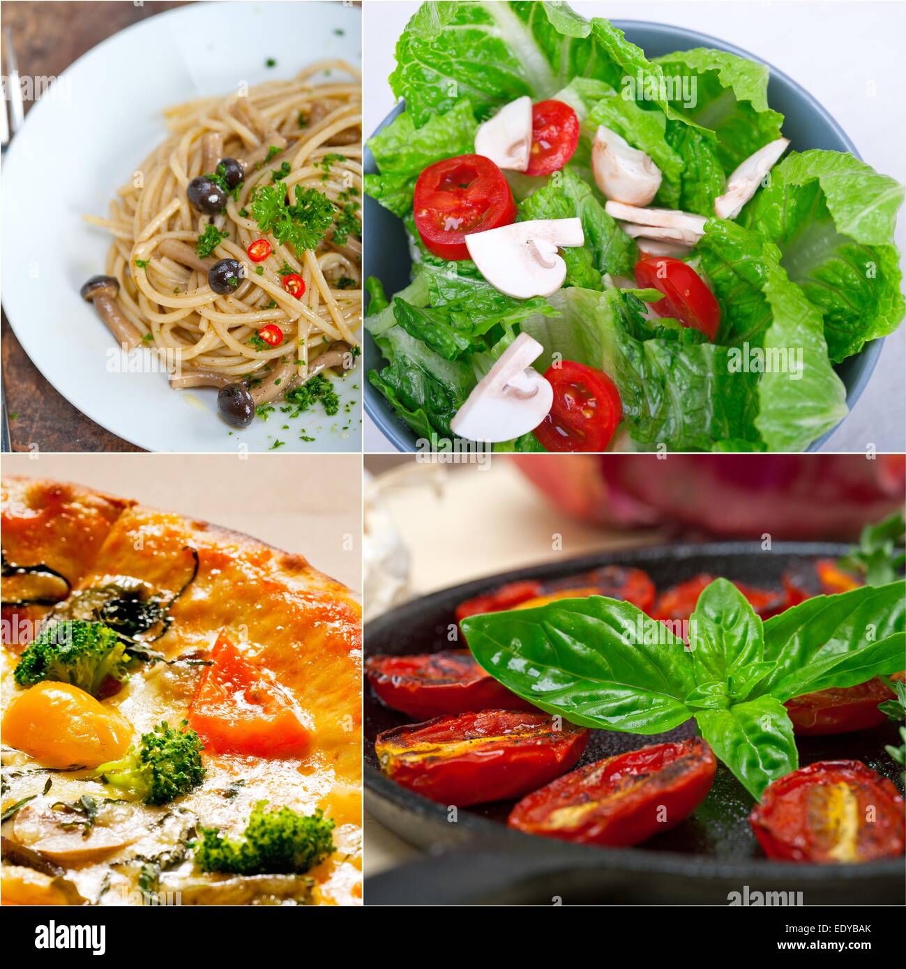 healthy Vegetarian vegan food collage nested on white frame Stock Photo ...