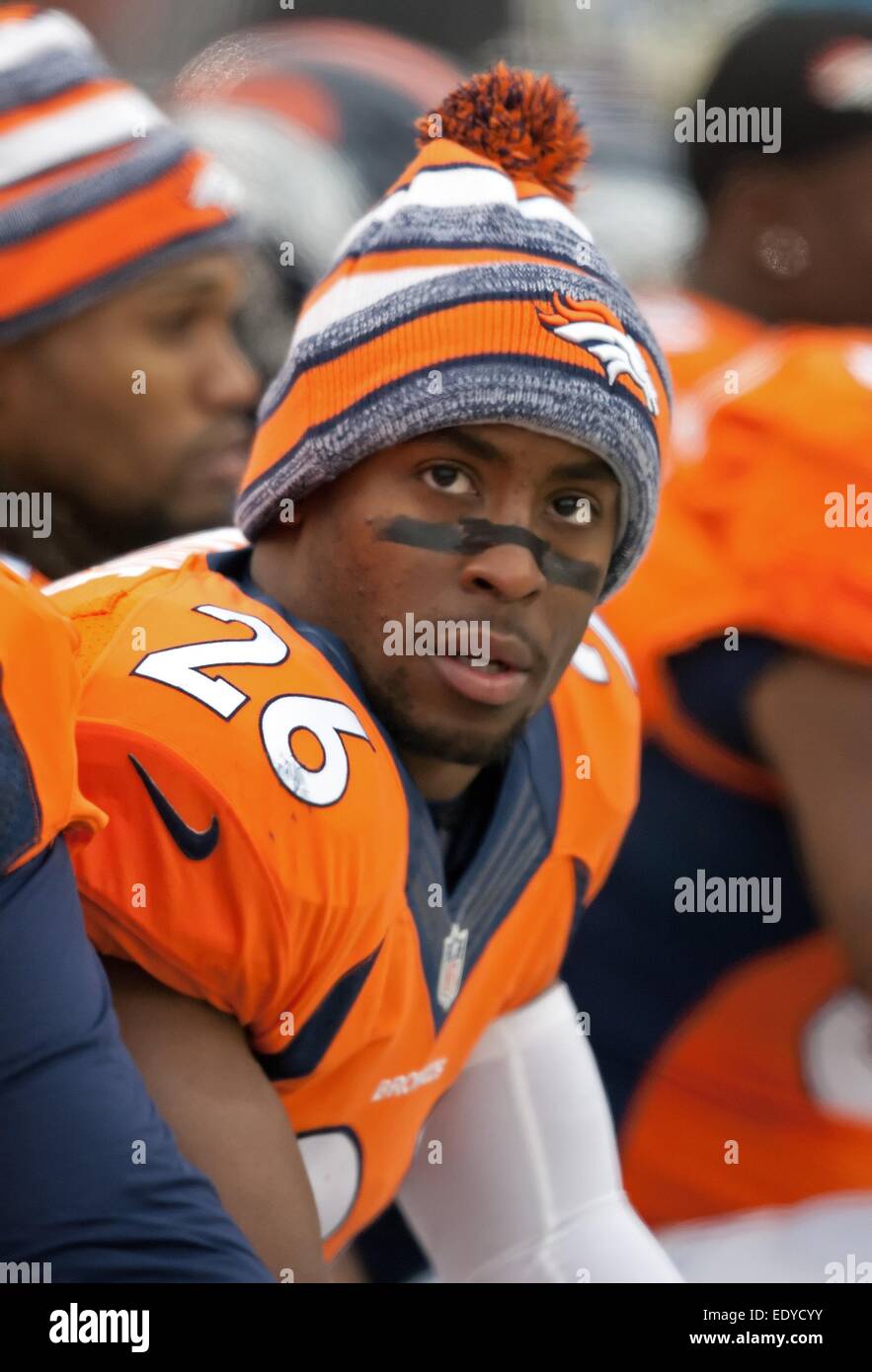 Denver, Colorado, USA. 11th Jan, 2015. Broncos S RAHIM MOORE looks on ...