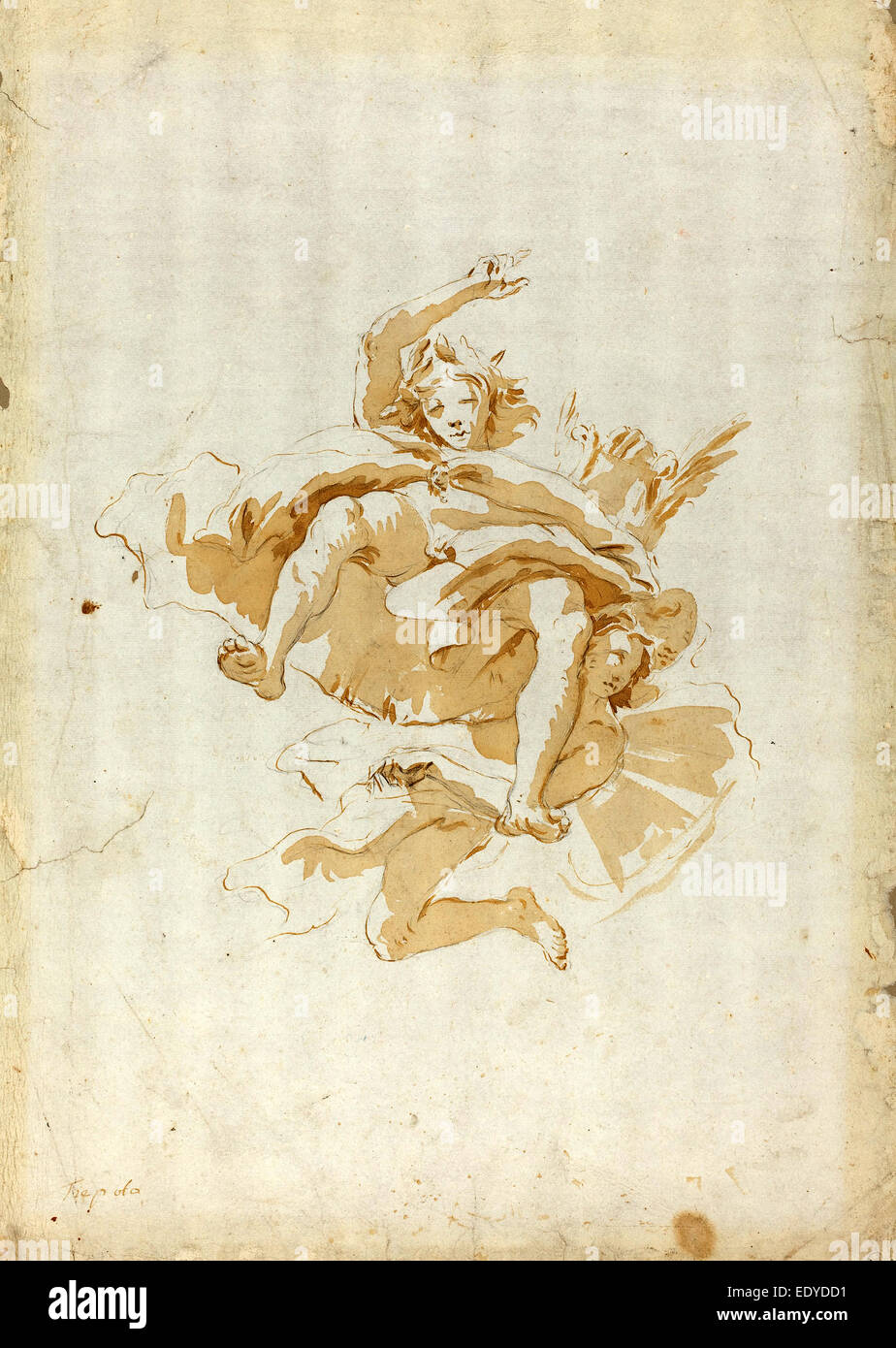 Follower of Giovanni Battista Tiepolo, Drawing for a Ceiling Fresco ...