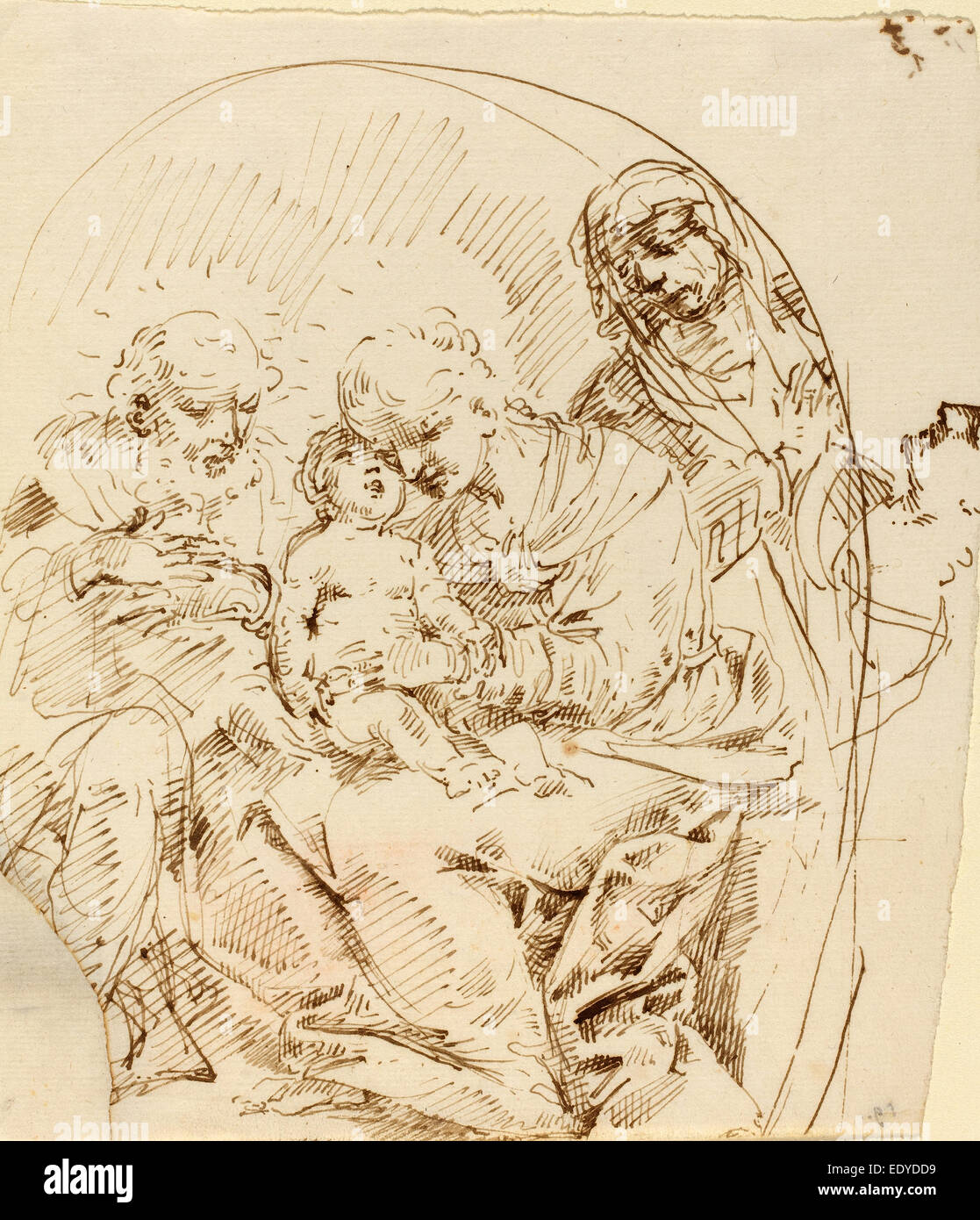 Attributed to Donato Creti (Italian, 1671 - 1749), Holy Family with ...