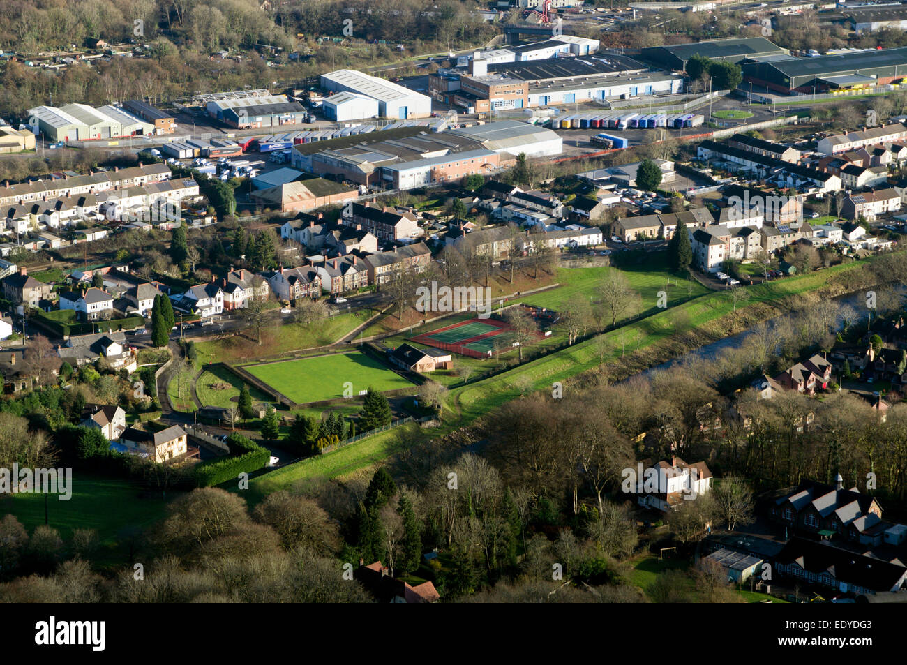 View across the Taff Vale from the Garth Mountain above Taffs Well ...