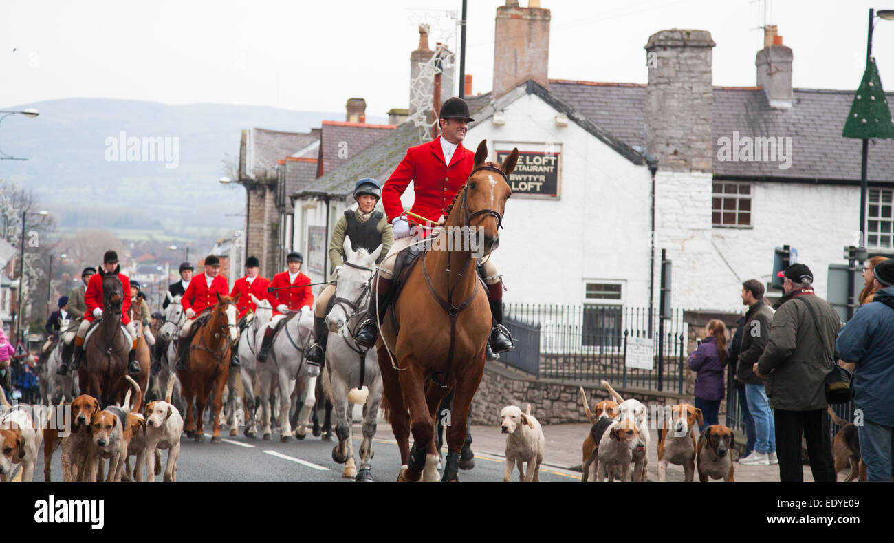 The traditional Boxing Day hunt in Denbigh, North Wales takes place on ...