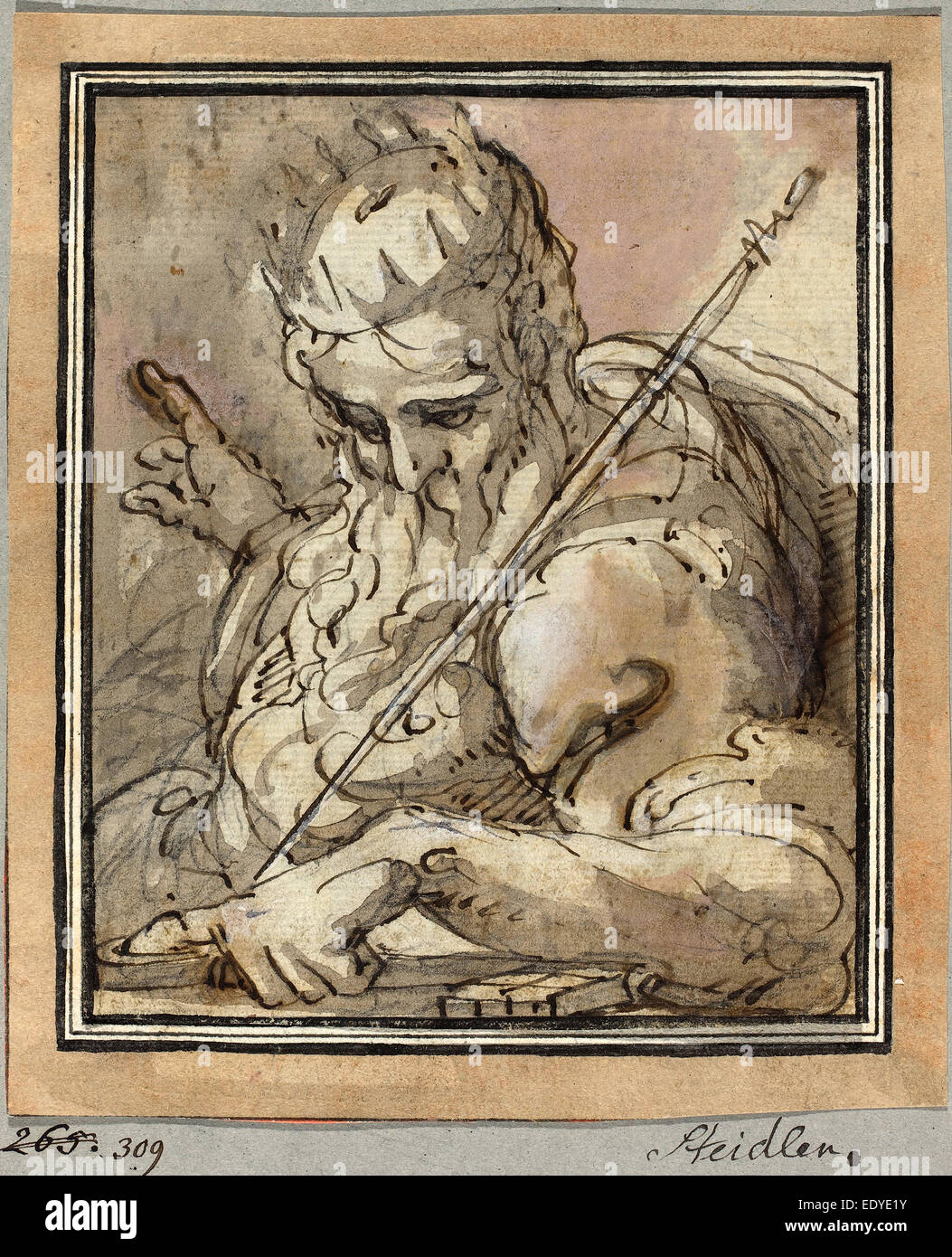 Attributed to Hans Steidlin (German, 1555 - 1607), Janus, c. 1600, pen ...