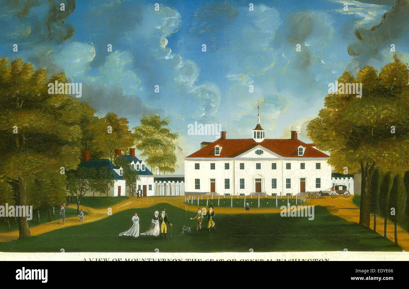 American 18th Century, A View of Mount Vernon, 1792 or after, oil on ...