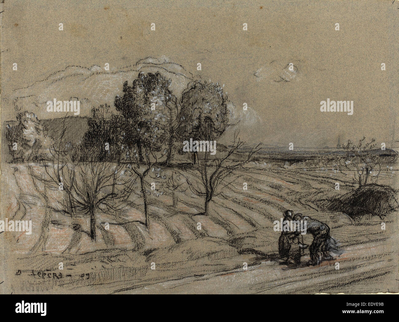 Auguste Lepère, Spring, French, 1849 - 1918, probably 1909, charcoal ...