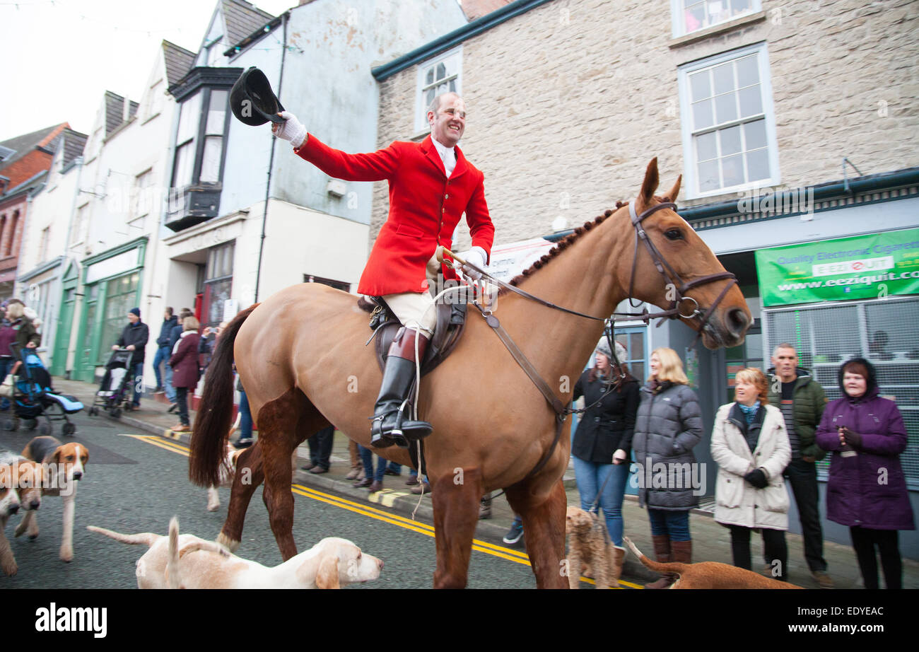 The traditional Boxing Day hunt in Denbigh, North Wales takes place on ...