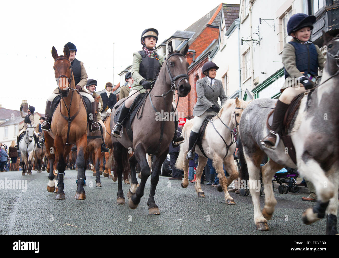 The traditional Boxing Day hunt in Denbigh, North Wales takes place on ...