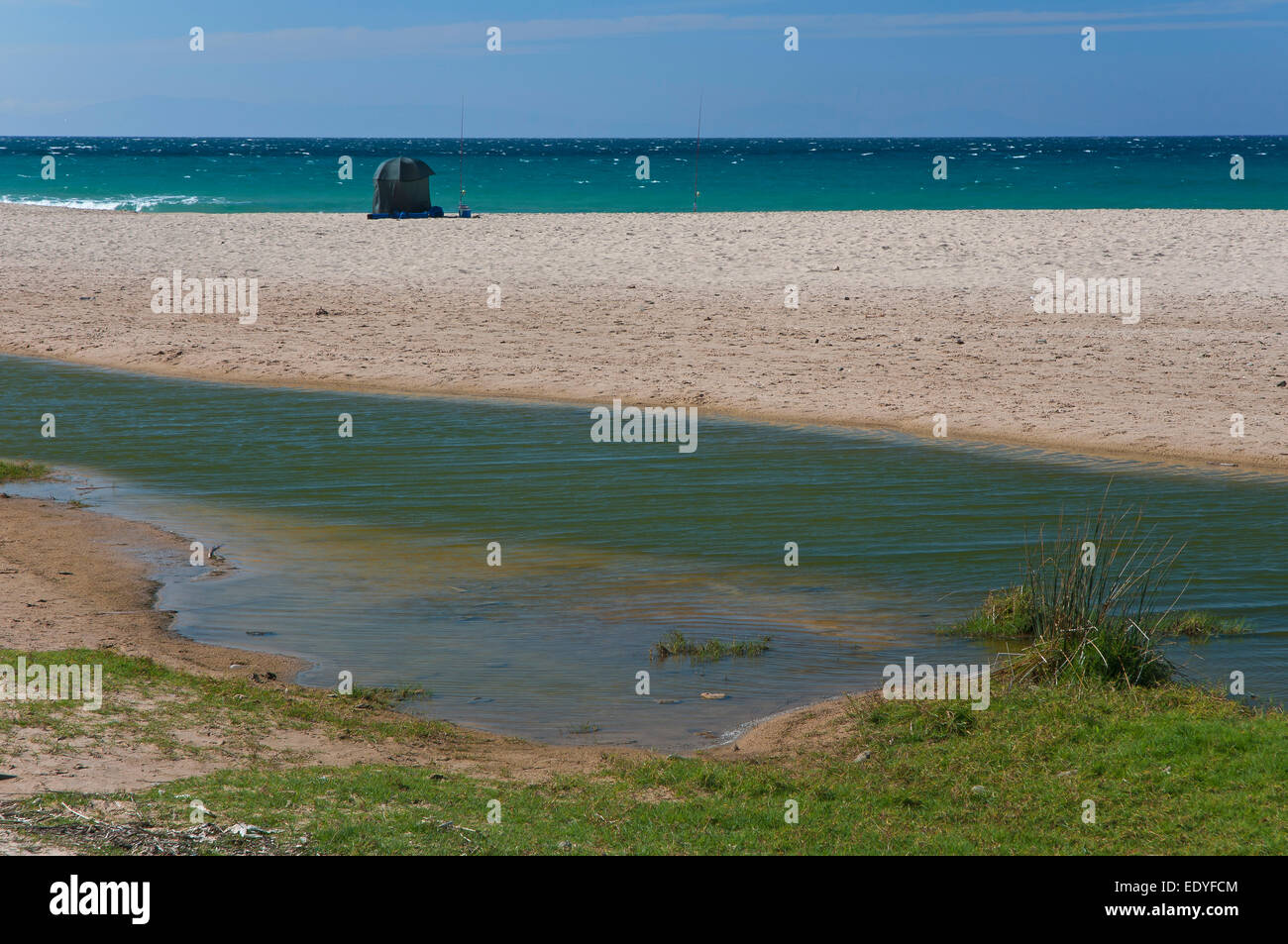 Bolonia beach and creek, Tarifa, Cadiz province, Region of Andalusia ...