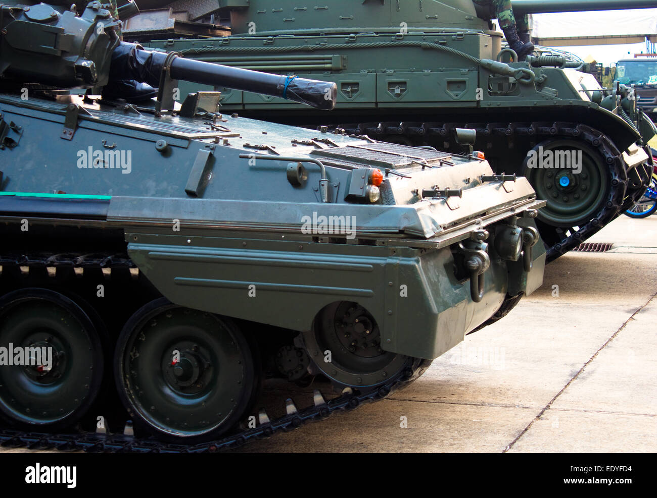 Front of Military tank stop Stock Photo - Alamy