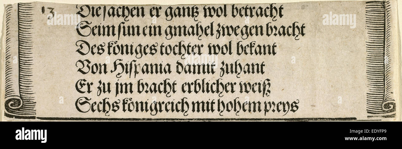 Albrecht Dürer (German, 1471 - 1528), Printed text for "The Betrothal ...