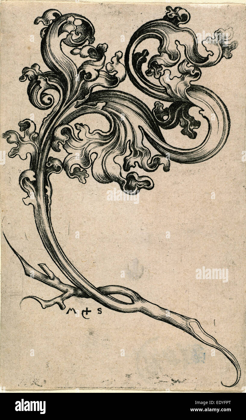 Martin Schongauer (German, c. 1450 - 1491), Leaf Ornament, c. 1480-1490 ...