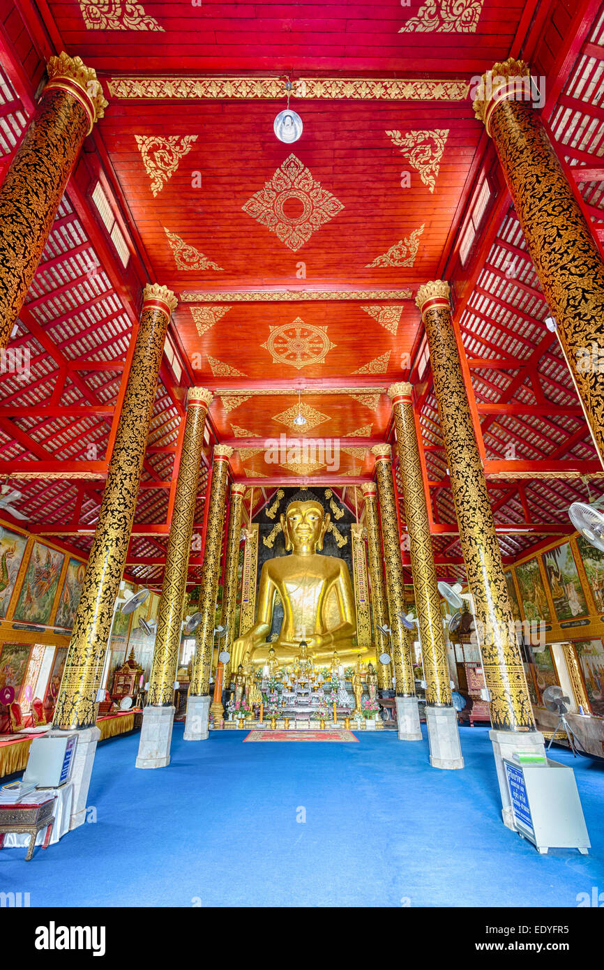 Interior of Wat Chet Yod temple in Chiang Rai, Thailand Stock Photo - Alamy